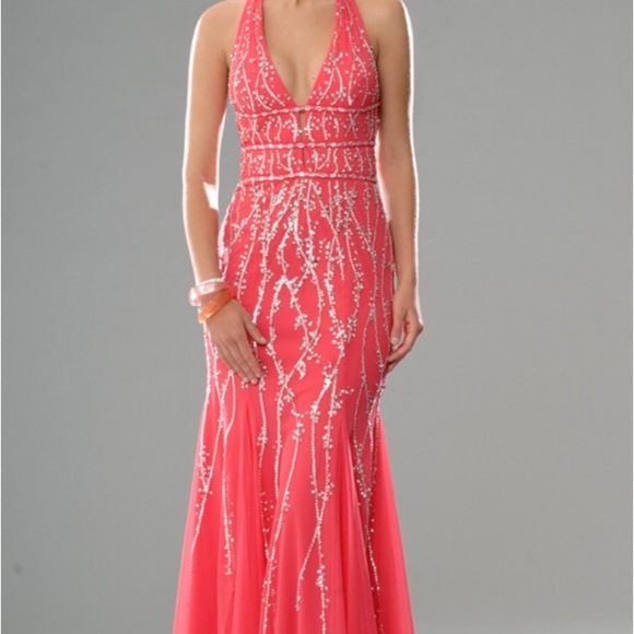 Sean Collection | Dresses | Halter Beaded Mermaid Prom Dress | Poshmark